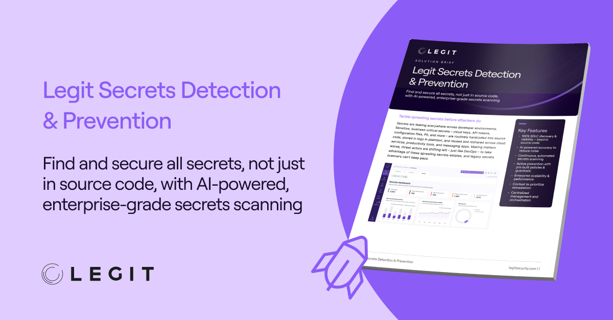 Secrets Scanning, Detection & Prevention by Legit Security