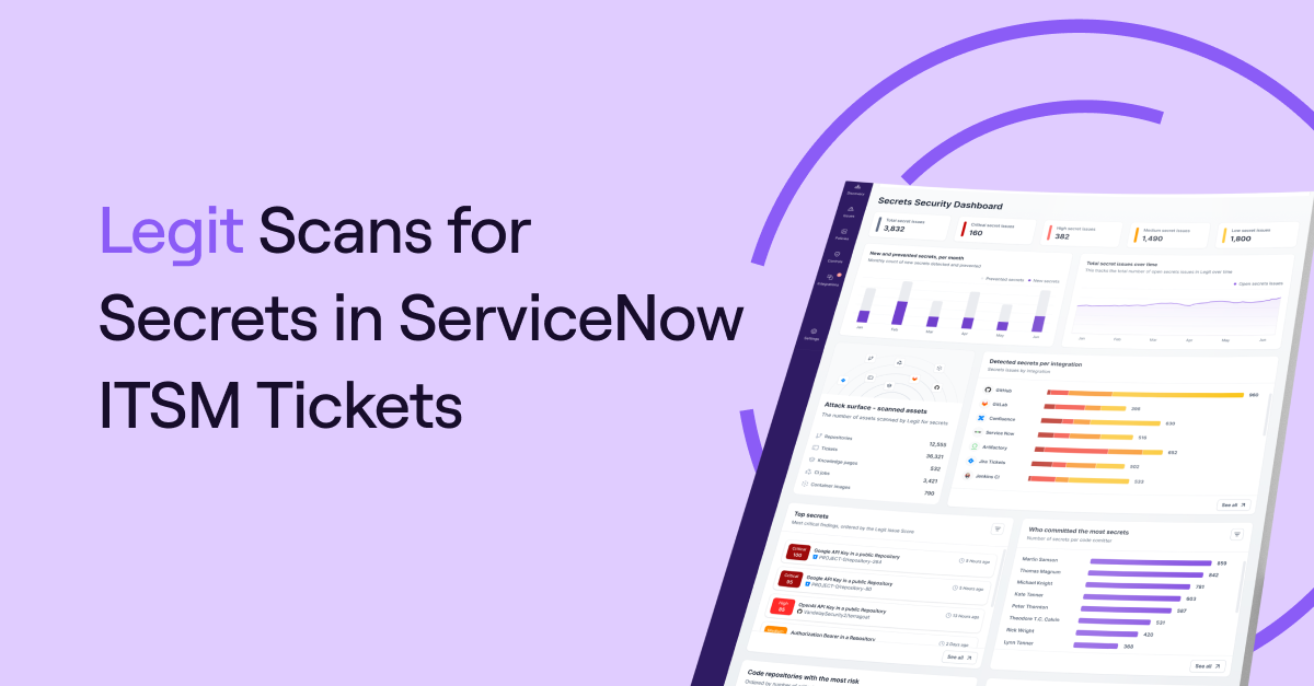 Legit Scans for Secrets in ServiceNow ITSM Tickets